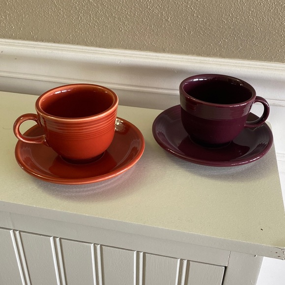 Fiestaware | Kitchen | Set Of Two Fiestaware Cups And Saucer | Poshmark